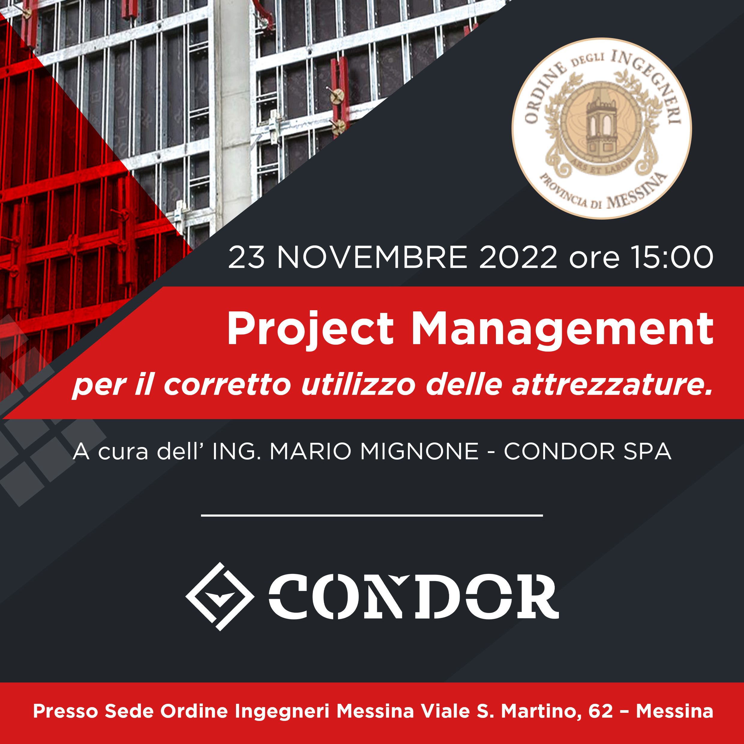 Condor a Messina con il know-how sull'utilizzo delle attrezzature
